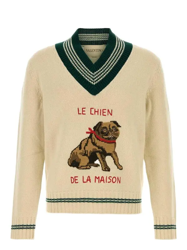Valentino Garavani Beige Wool Sweater - Brown