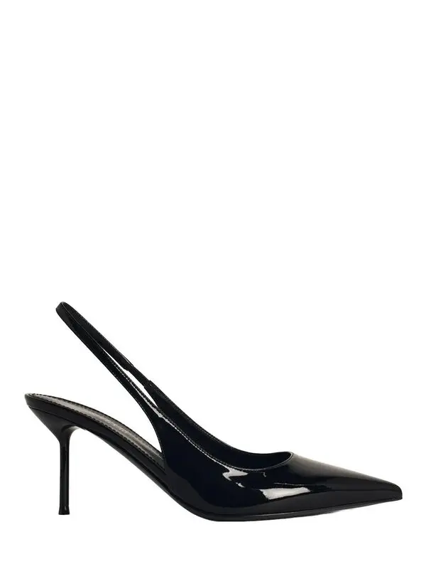 Paris Texas Leather Slingbacks - Black