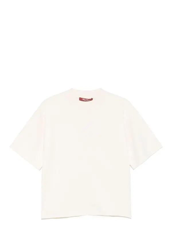 Max Mara Short Sleeve T-shirt With Embossed Logo - Multicolor