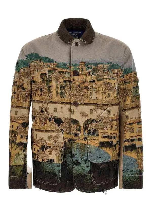 Junya Watanabe Jacquard Square Jacket - Multicolor