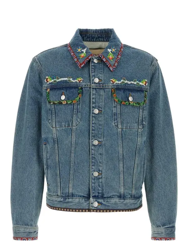 Valentino Garavani Embellished Denim Jacket - Blue