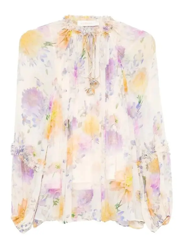 Zimmermann Luna Ruffle Billow Blouse - Multicolor