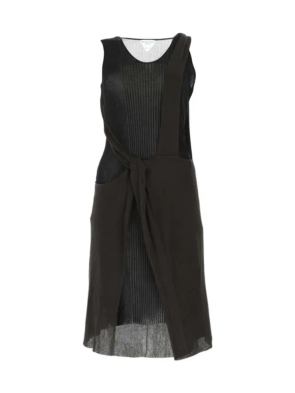 Bottega Veneta Two-tone Cotton Blend Dress - Multicolor