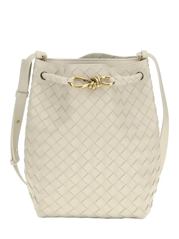 Bottega Veneta Andiamo Bucket Small Bag - White