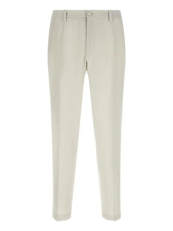 Dolce & Gabbana Wool Poplin Trousers - Cream