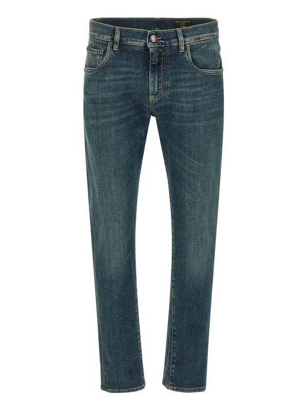 Dolce & Gabbana Slim Fit Stretch Cotton Denim Jeans - Blue