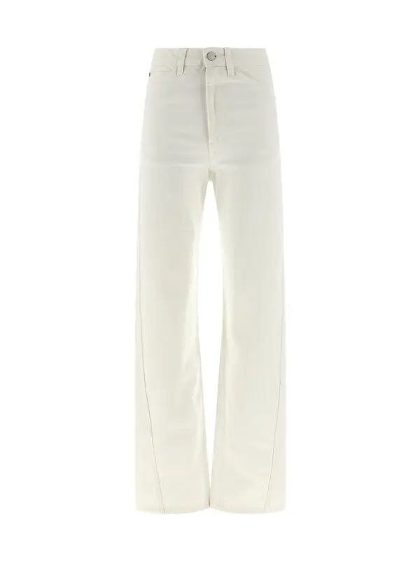 LEMAIRE Twisted Straight Leg Cotton Denim Pants - White