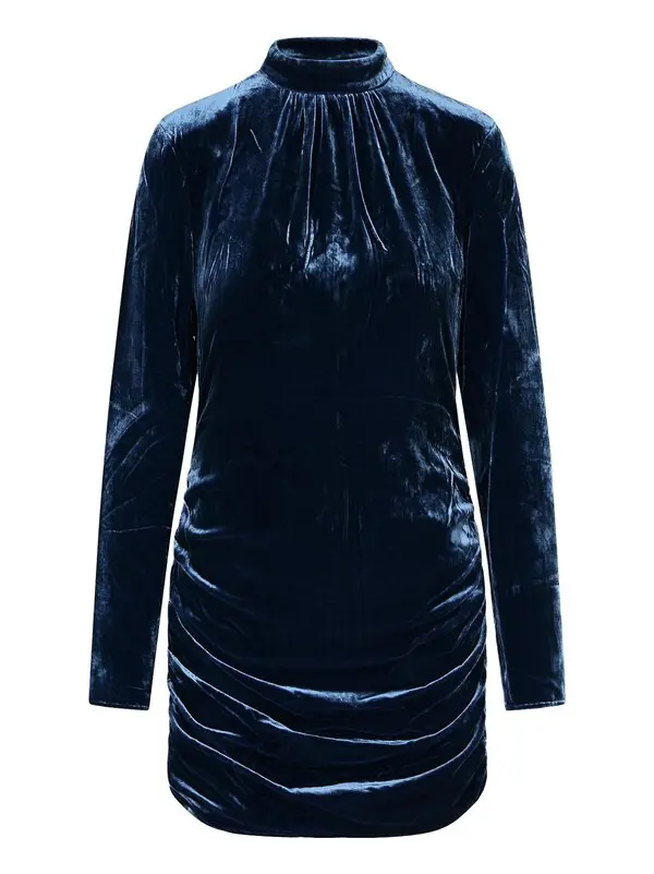 ROTATE BY BIRGER CHRISTENSEN Vilma Dress In Silk Blend - Blue