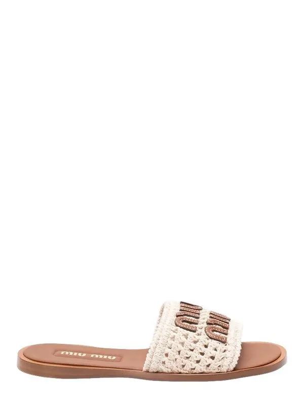 Miu Miu Crochet Slides - Multicolor
