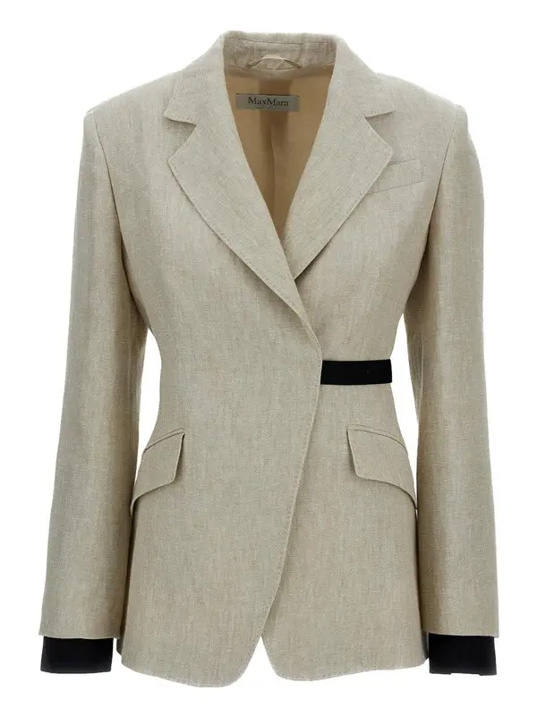 Max Mara Neutro Linen Double-breasted Blazer - Multicolor