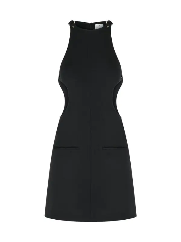 COURREGES Wool Blend Dress With Side Cut-outs - Black