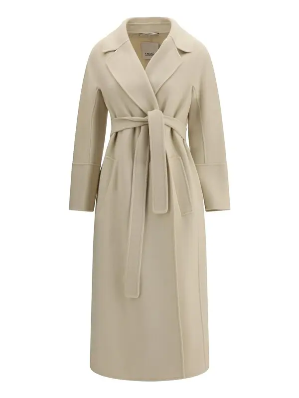 Max Mara Elisa Coat In Pure Virgin Wool - Cream