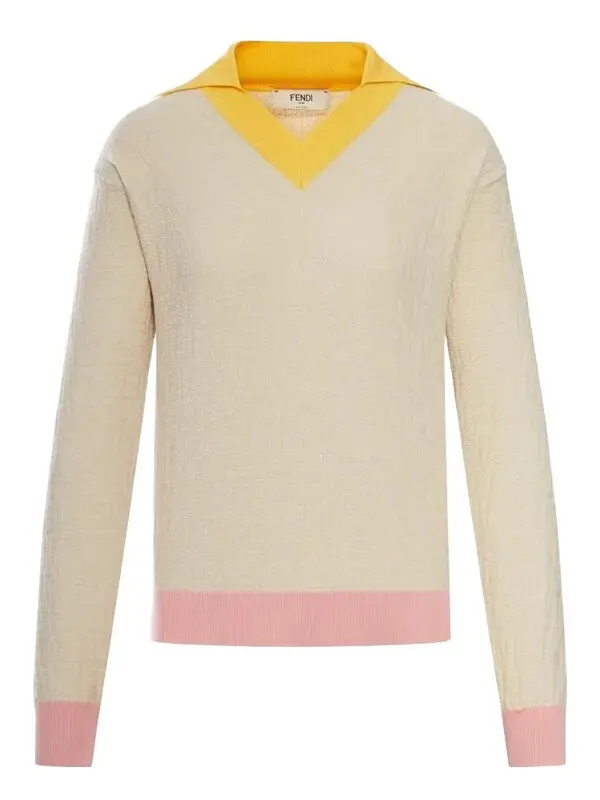Fendi Color Block Ff Sweater - Multicolor