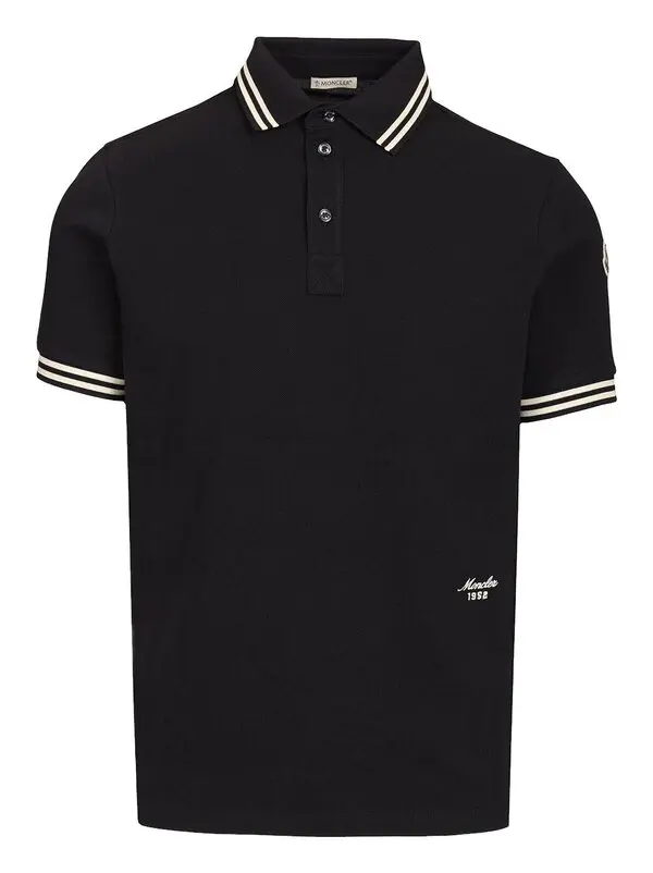 Moncler Piqué Polo Shirt - Black