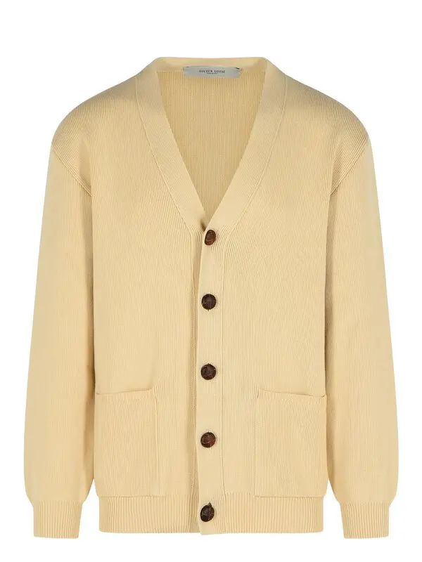 GOLDEN GOOSE V-neck Cardigan With Button Closure - Cream