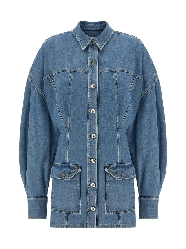 Attico Denim Mini Dress - Blue