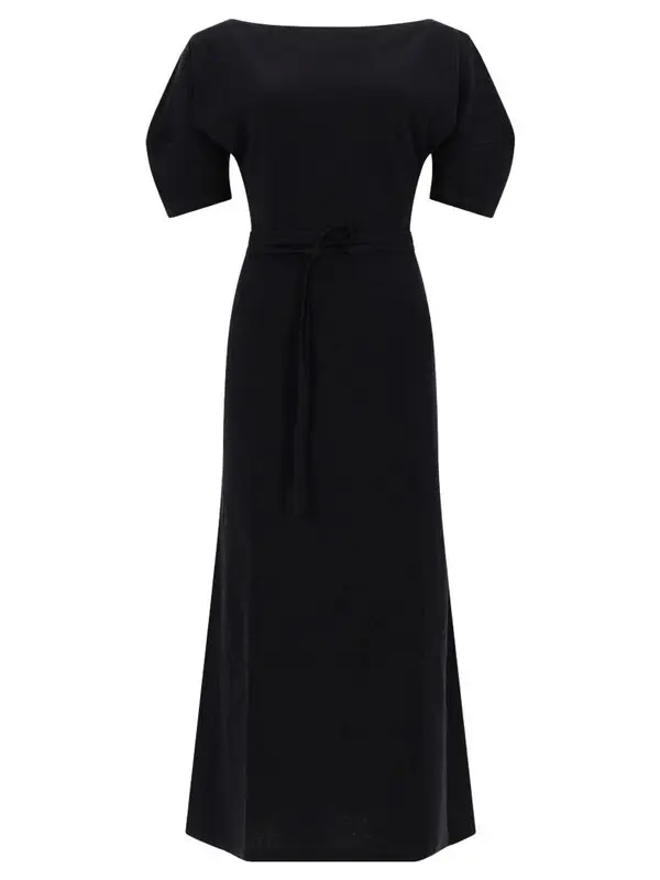 LEMAIRE Cotton Linen Midi Dress - Black