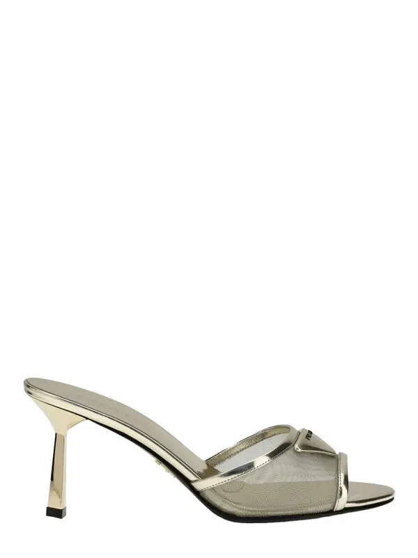 Prada Heeled Mules - Gold