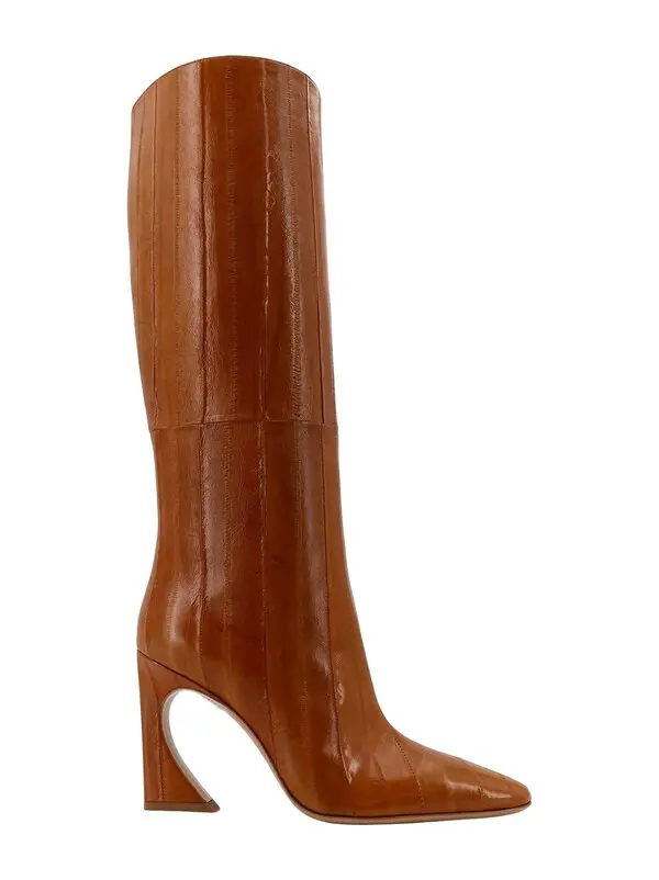 Fendi Hagfish Leather Knee-high Boots - Cream