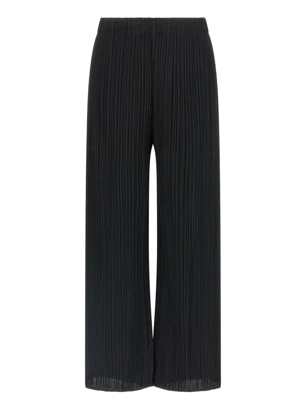 Issey Miyake Monthly Colors: February Pleated Wide Leg Pants - Black