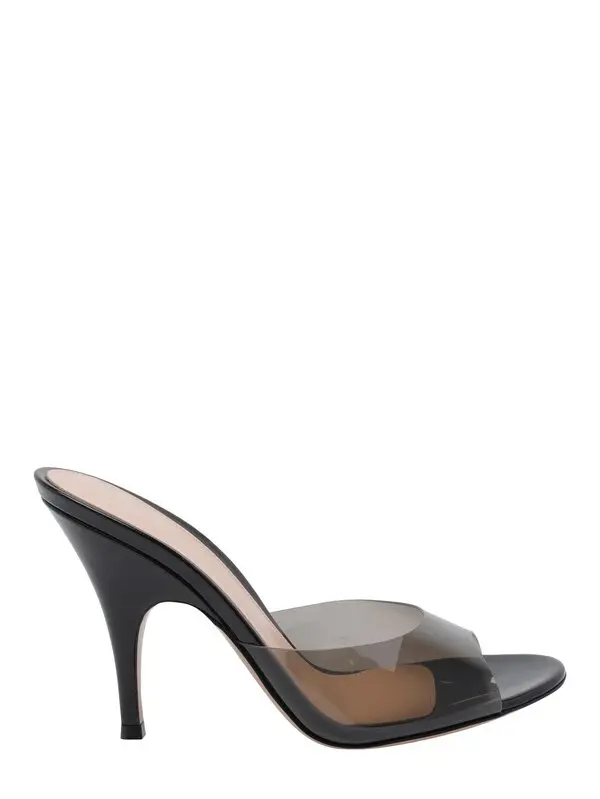 GIANVITO ROSSI Sofia Transparent Stiletto Heel Sandals - Black