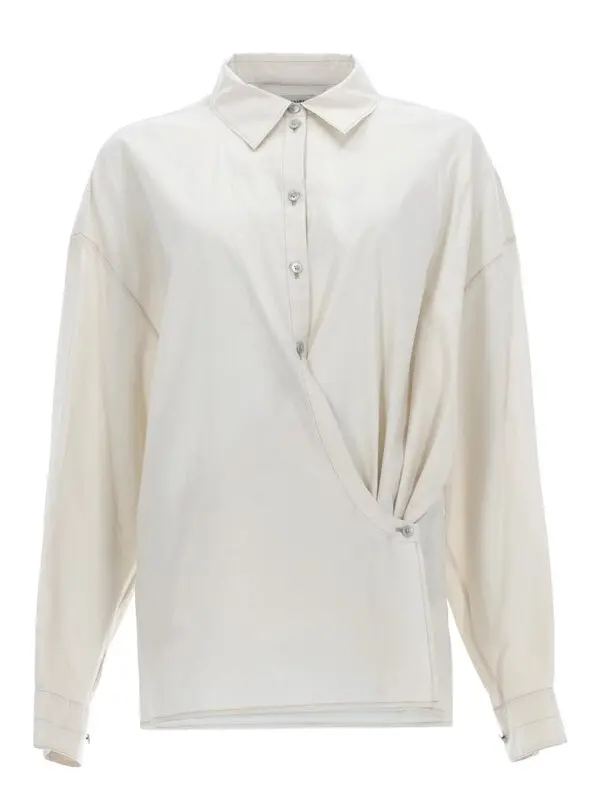 LEMAIRE Straight Collar Twisted Shirt - Cream