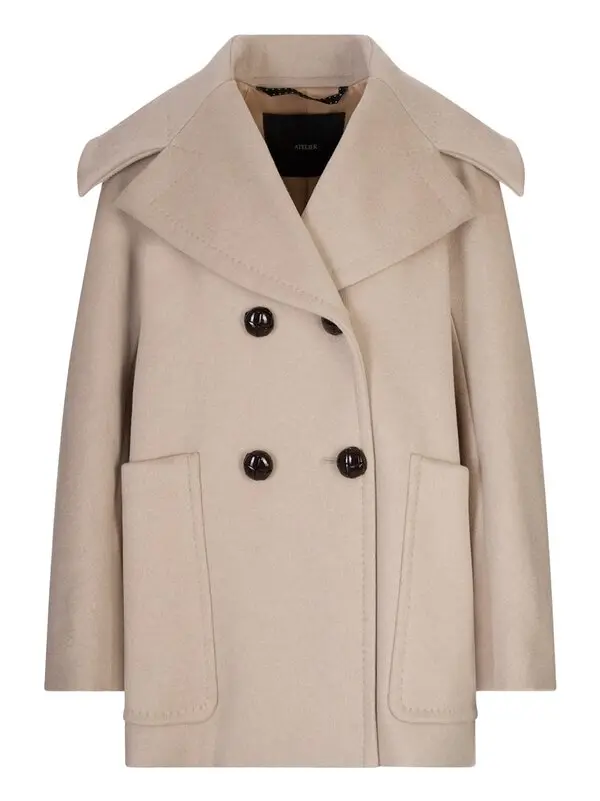 Max Mara Double-breasted Cashmere Coat - Multicolor