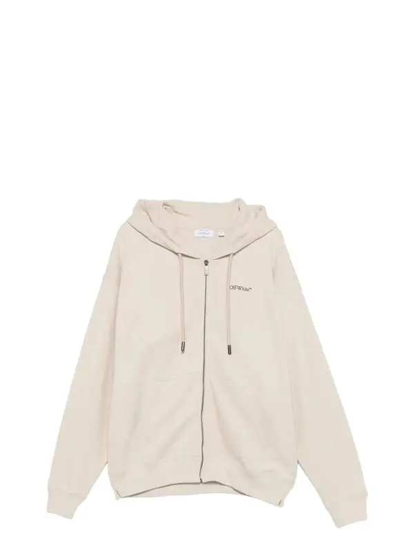 Off-White Half Zip Hoodie - Multicolor