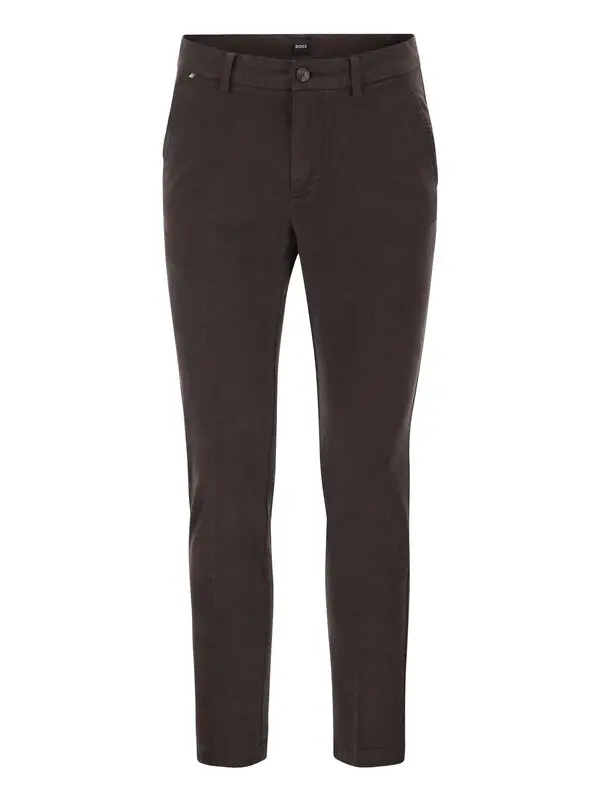 BOSS Slim Fit Stretch Cotton Chino Trousers - Brown