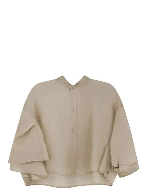 Max Mara Silk Shirt With Ruffle Detail - Cream