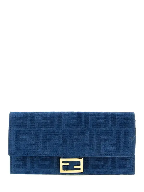 Fendi Continental Baguette Wallet On Chain - Blue