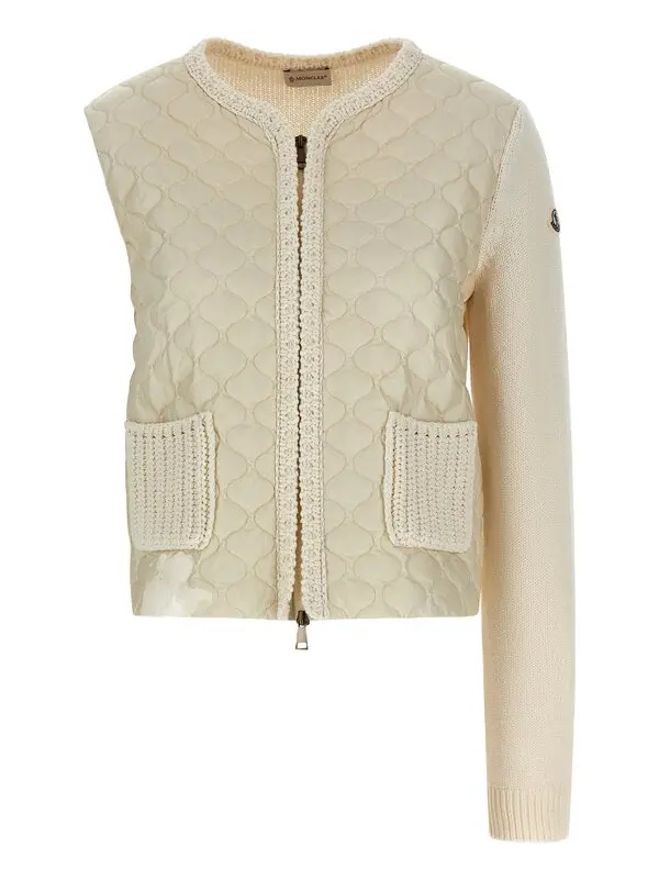 Moncler Padded Knit Cardigan - Cream