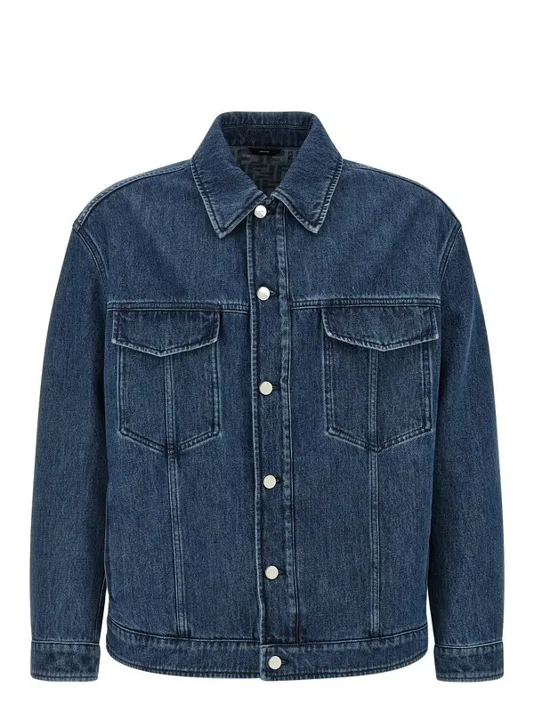 Fendi Ff Selleria' Denim Jacket - Blue