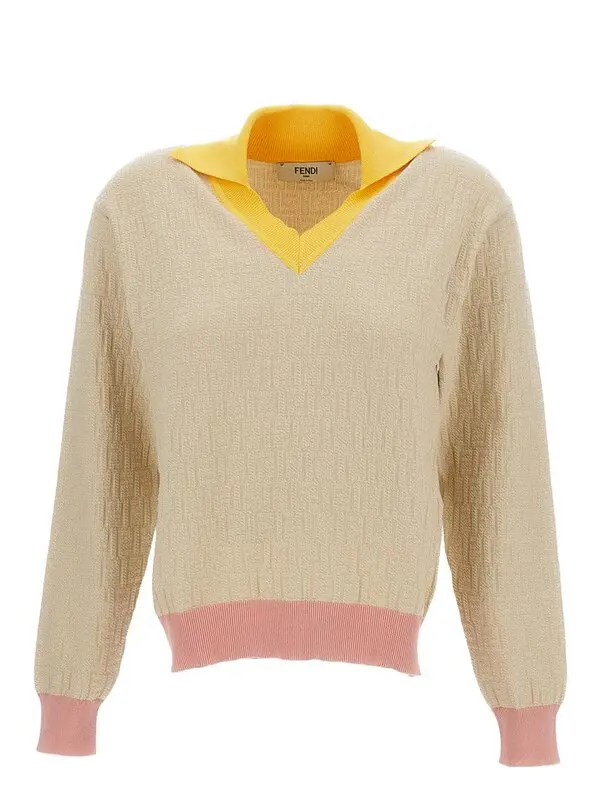 Fendi Color Block Ff Jacquard T-shirt - Multicolor