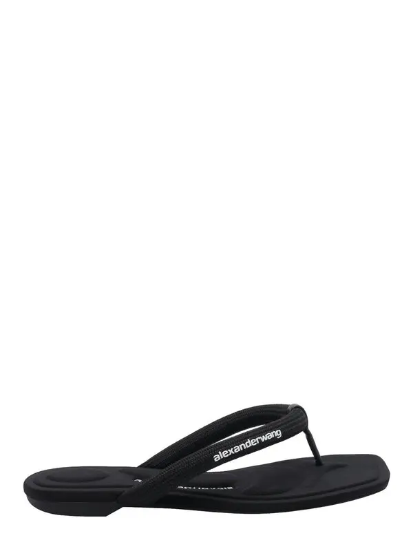 Alexander Wang Fabric Tubular Flat Thong Sandals - Black