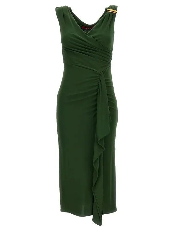 Max Mara Sleeveless Draped Jersey Dress - Multicolor
