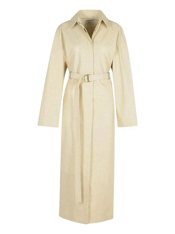 Sportmax Ivory Leather Trench Coat - Cream