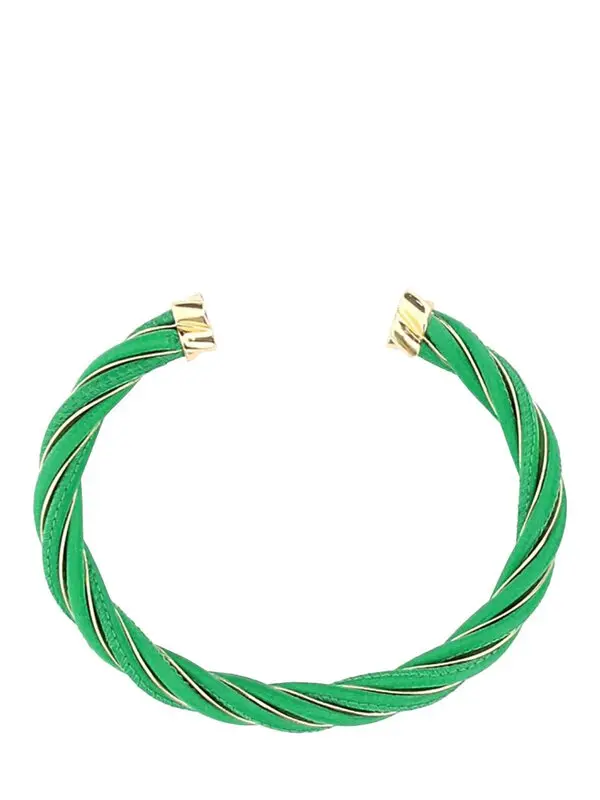 Bottega Veneta Grass Nappa Leather Twist Bracelet - Green