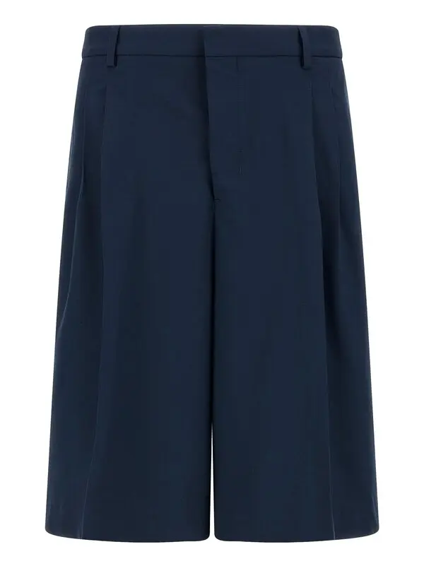 Ami Fresh Wool Bermuda Shorts - Blue