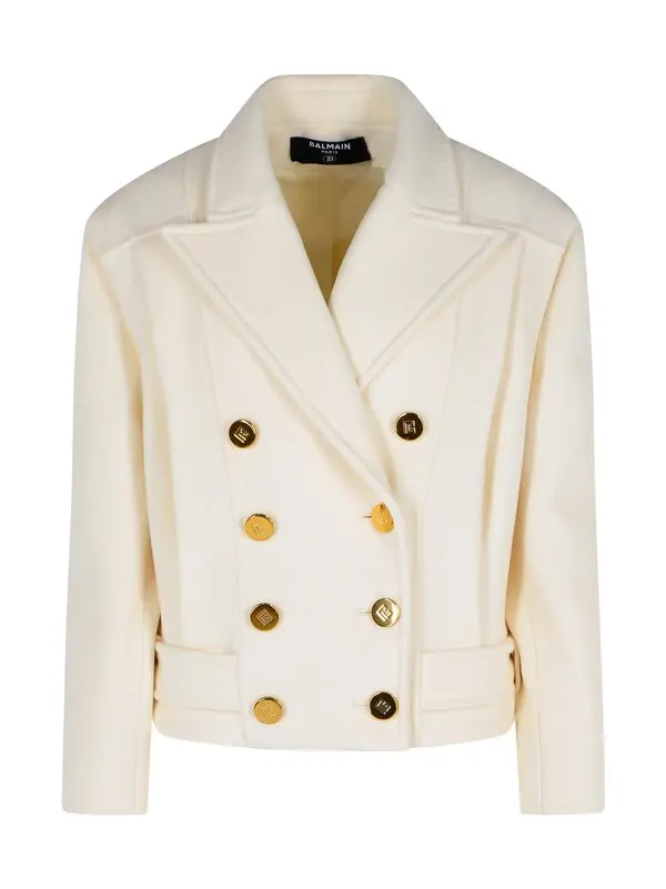 Balmain Virgin Wool And Cashmere Caban Jacket - White