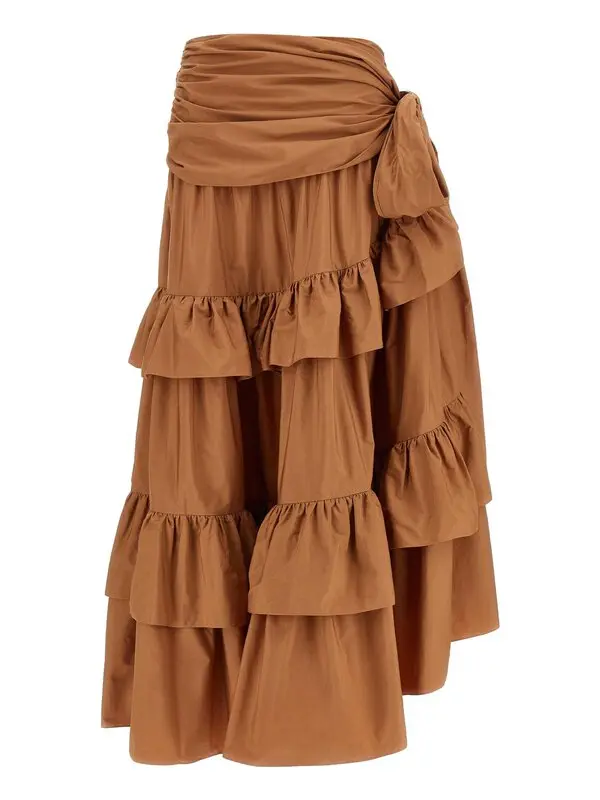 Chloé Long Flounces Volant Skirt - Pink