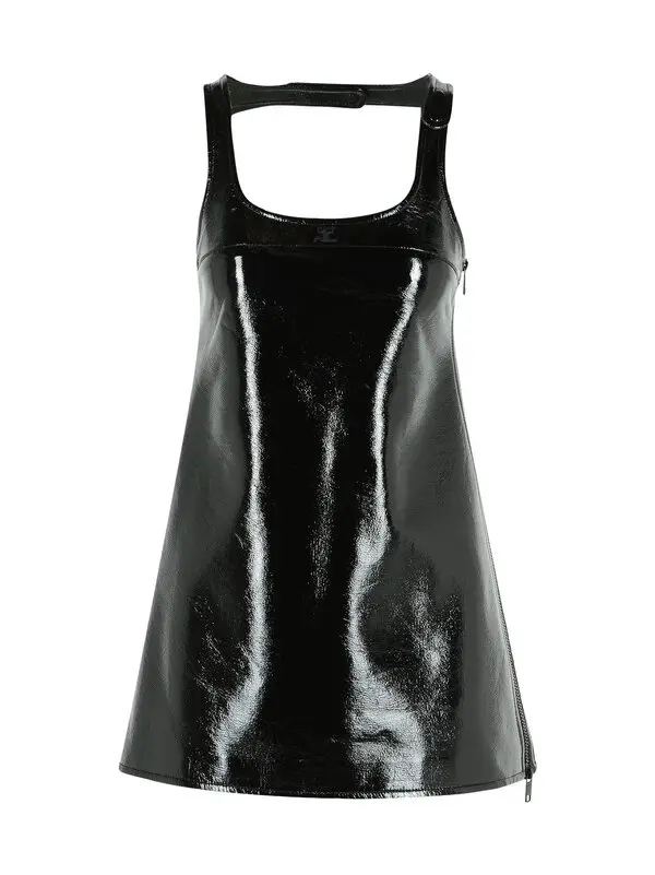 COURREGES Courrèges Sleeveless Vinyl Dress - Black