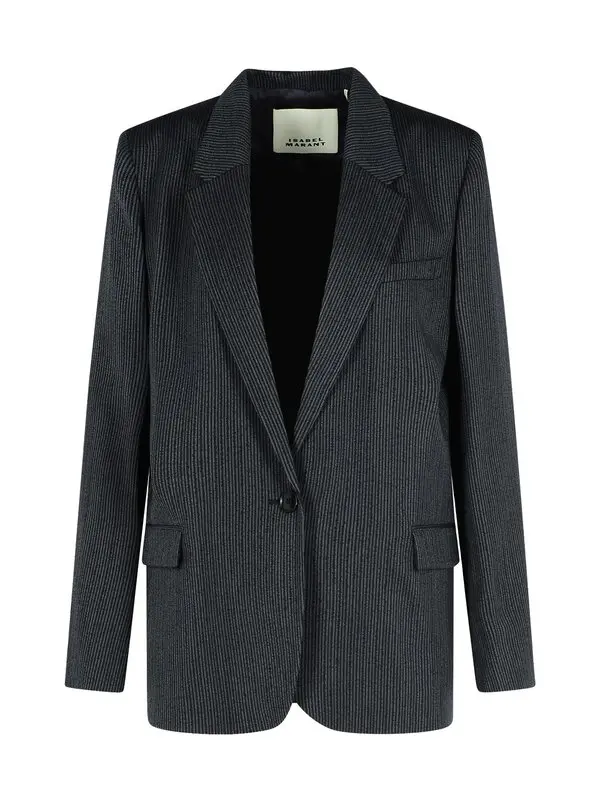 Isabel Marant Étoile Omelia Virgin Wool Blend Blazer - Black