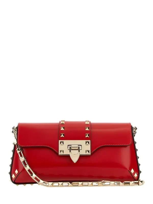 Valentino Garavani Calf Leather Clutch With Stud Embellishments - Multicolor
