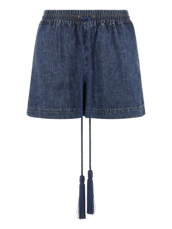 Valentino Garavani Vgold Crêpe Couture Shorts - Blue