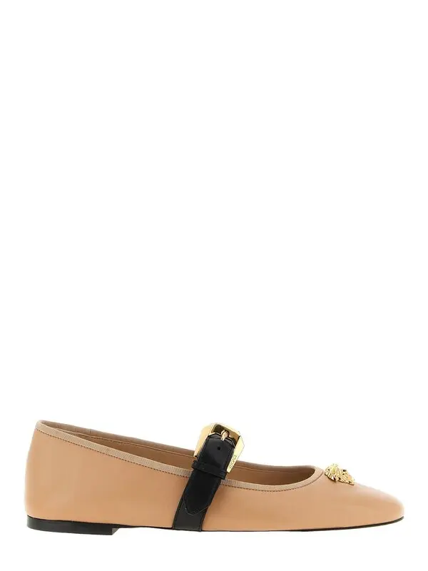 Versace La Medusa Ballet Flats With Heritage Buckle - Pink