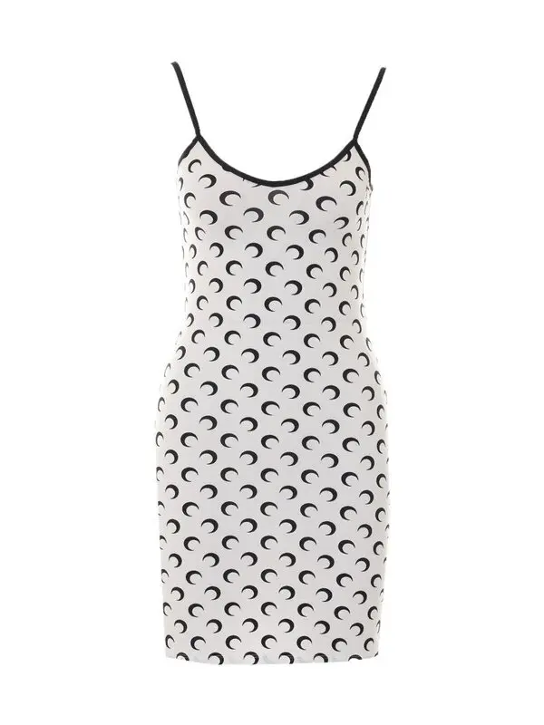 MARINE SERRE Moon Print Mini Dress - White
