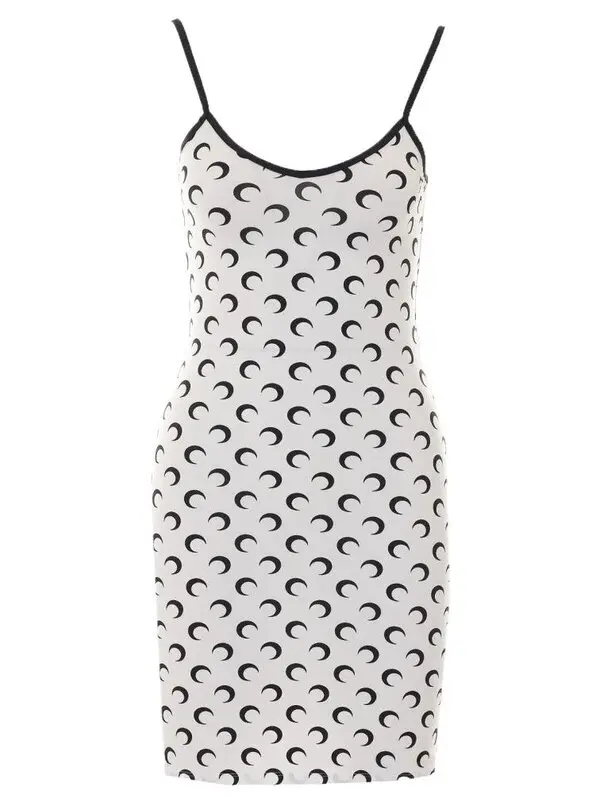 MARINE SERRE Moon Print Mini Dress - White