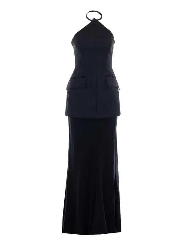 Sportmax Pinne Sleeveless Halter Neck Dress - Black