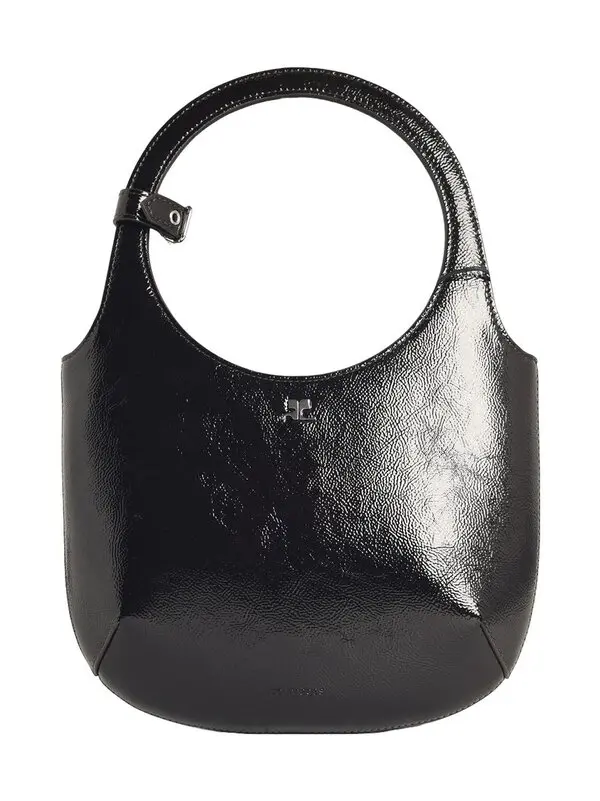 COURREGES Holy Naplack Leather Bag - Black